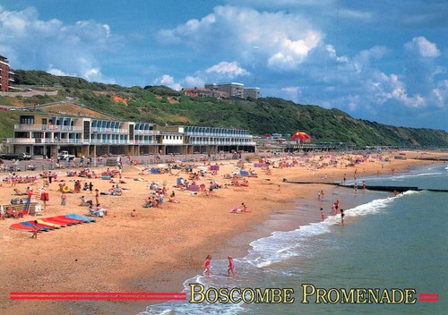 ENGLAND POSTCARD Boscombe Promenade Bournemouth Bay Coast Dorset UK ...