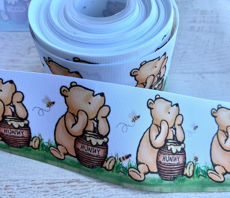 7/8" ,1 1/2", 3" Classic Winnie The Pooh Grosgrain Ribbon ~3 Yards Pooh ...