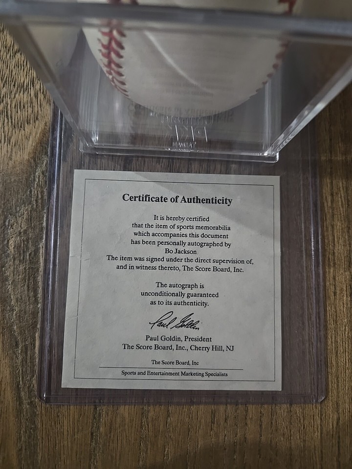 Bo Jackson Signed Autographed Bobby Brown Baseball GOLDIN Authentic ...