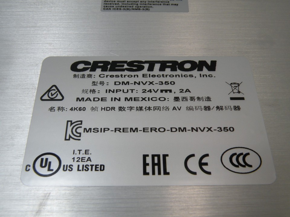 Crestron DM-NVX-350, HDR Network AV Encoder/Decoder w/HDMI Cable ...