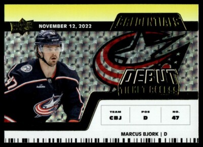 2022-23 Credentials Debut Ticket Access Marcus Bjork Rookie Columbus ...
