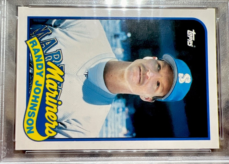 1989 Topps Traded Tiffany Randy Johnson RC PSA 8 +Score PSA 9 + Donruss ...