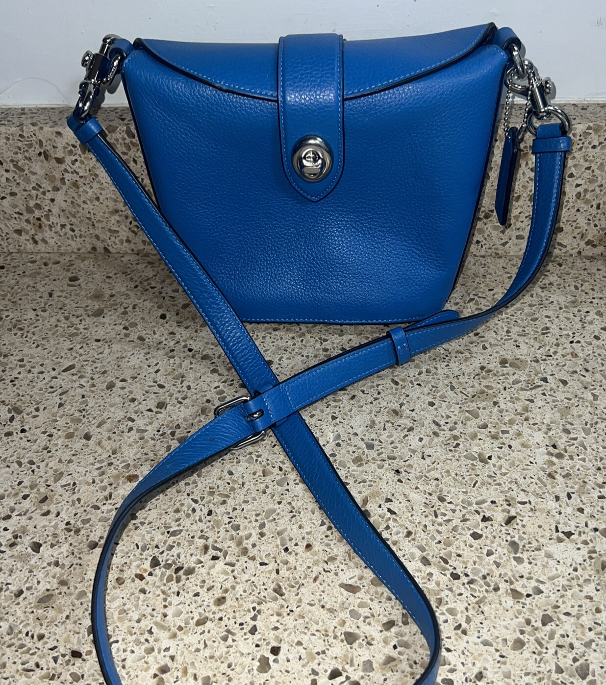 COACH Leather Addie Crossbody Vivid Blue C2814 - Gem
