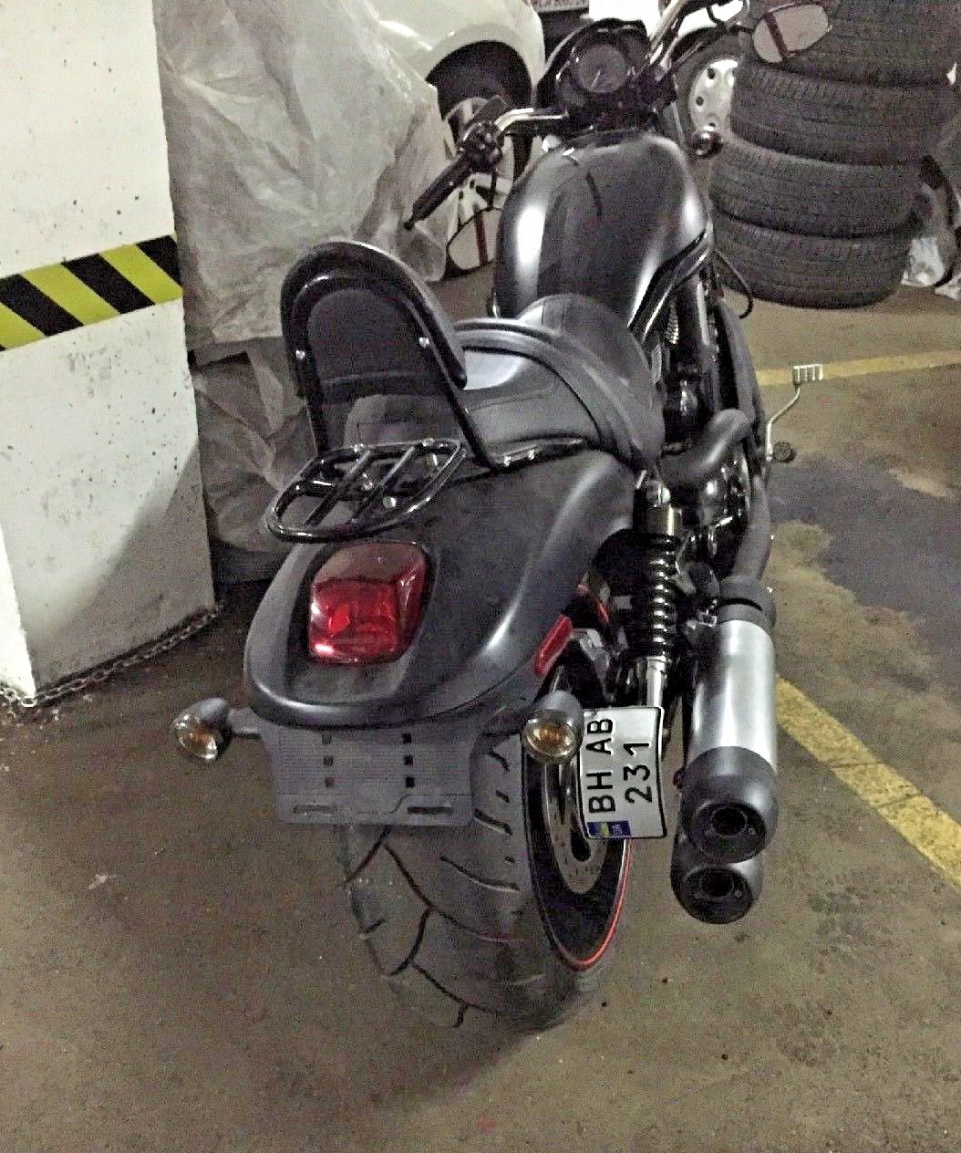 Harley Davidson V-Rod VRSC Black Rolled License Plate Relocator Bracket HD