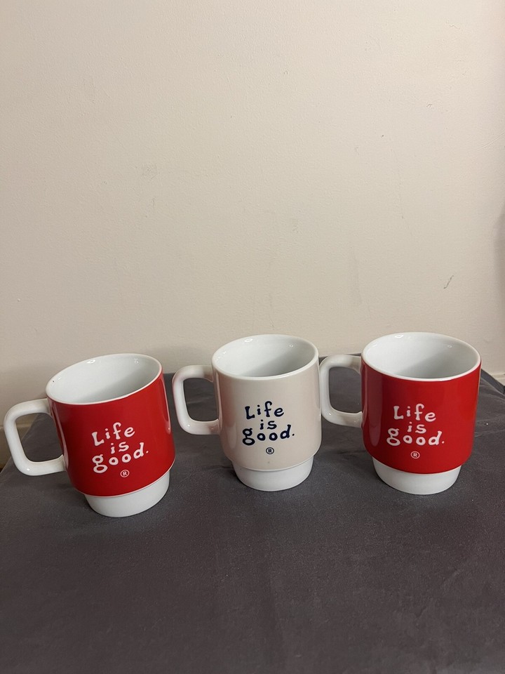 Set Of Three Christmas Life Is Good Mugs | eBay