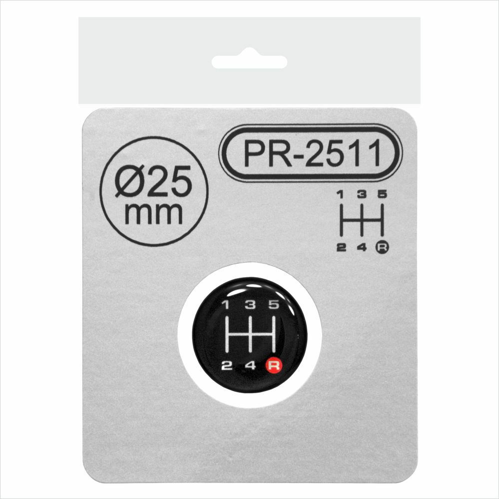 25 mm Gear Knob Shift Pattern Lever Sticker 3D Domed emblem badge 5 ...