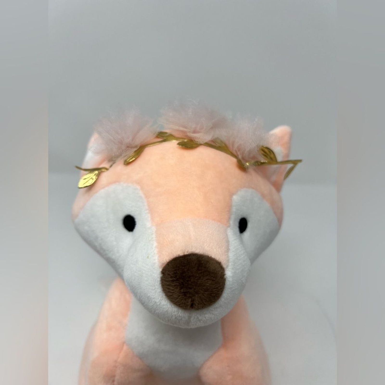 NWOT Fao Schwarz Petit Bon Fox 9” Stuffed Animal Peach White Plush Gold ...