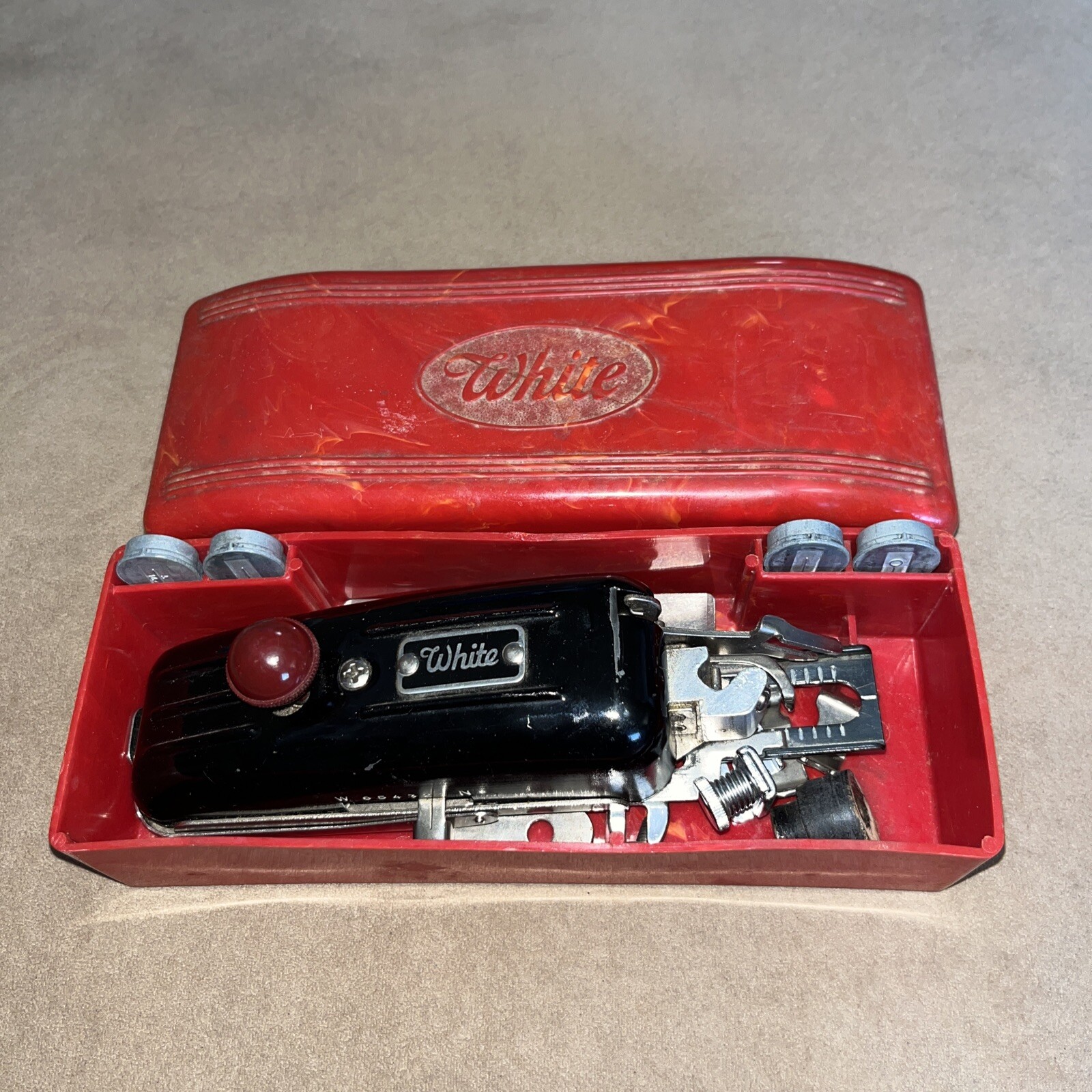 White Magic Key Button Hole Worker Sewing Machine Attachment Maker ...