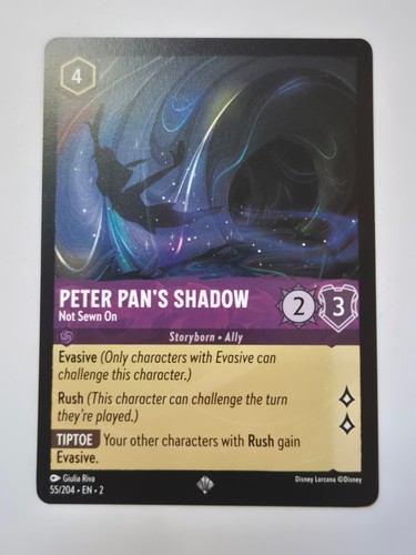 Disney Lorcana Card Chapter 2 Peter Pan's Shadow 55/204 SR TCG New ...
