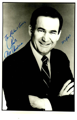 "CNN's Crossfire" Pat Buchanan Hand Signed 8X10 B&W Photo Dated 2004 | eBay