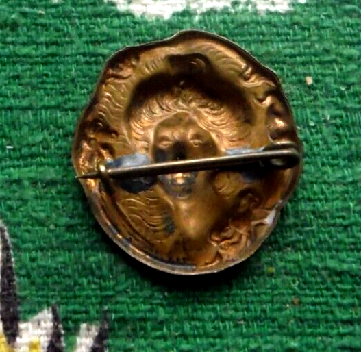 Antique Art Nouveau woman small pin | eBay