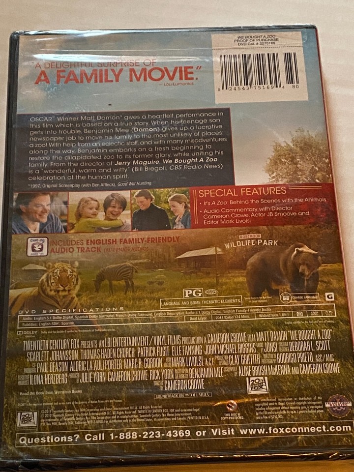 We Bought a Zoo DVD, Sealed, Matt Damon, Scarlett Johansson 24543751700 ...