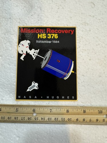 Vintage 1984 NASA Space Shuttle Sticker - Hughes Mission Recovery HS ...