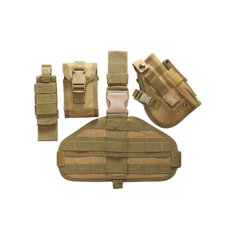 Tactical Molle Drop Leg Adjustable Pistol Holster Thigh Gun Hunting ...