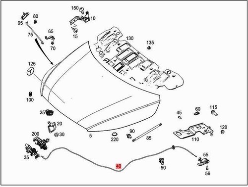 Genuine MERCEDES Vito Mixto Tourer W447 Box Bus MPV Hood Cable ...
