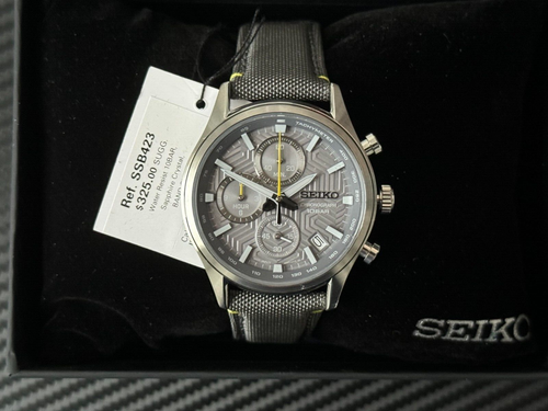 SEIKO Matte gray dial Stainless steel case LumiBrite hands JAPAN SSB423 ...