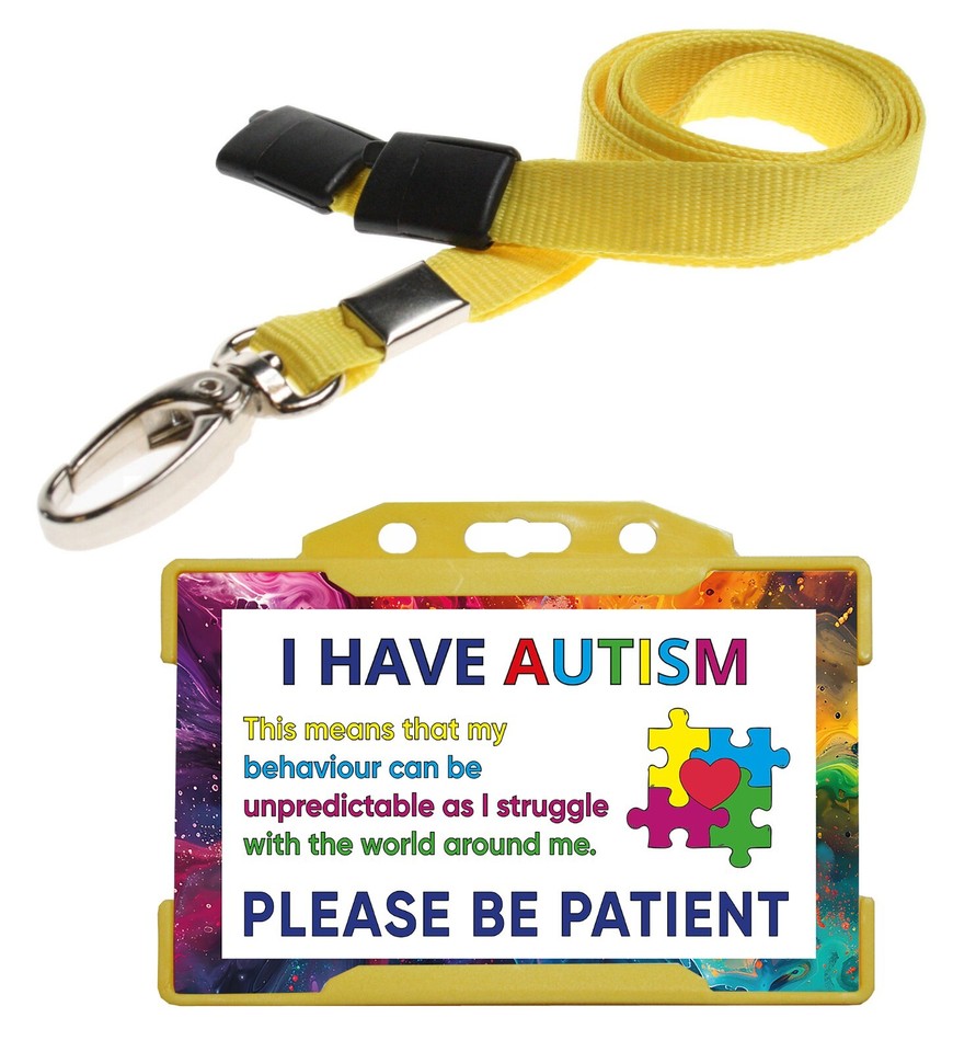 Autism Lanyard I Have Autism Card Badge Hidden Disability Badge Free ...