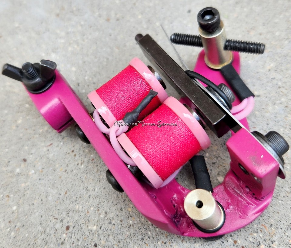 Hot Pink Shorty Jensen Shader Tattoo Machine Light Pink Coils Handmade ...