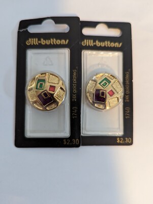 Dill Buttons (1740) Lot Of 2. Made In Germany. 24k Gold Plated. | eBay
