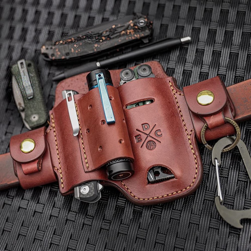 Multitool & Flashlight Holster Leather Edc Organizer Belt Pouch Fits Multitool K | eBay