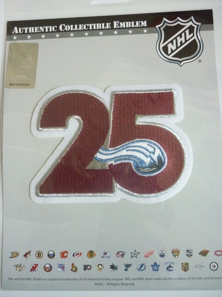 COLORADO AVALANCHE 2020 25TH ANNIVERSARY NEW JERSEY EMBROIDERED PATCH ...