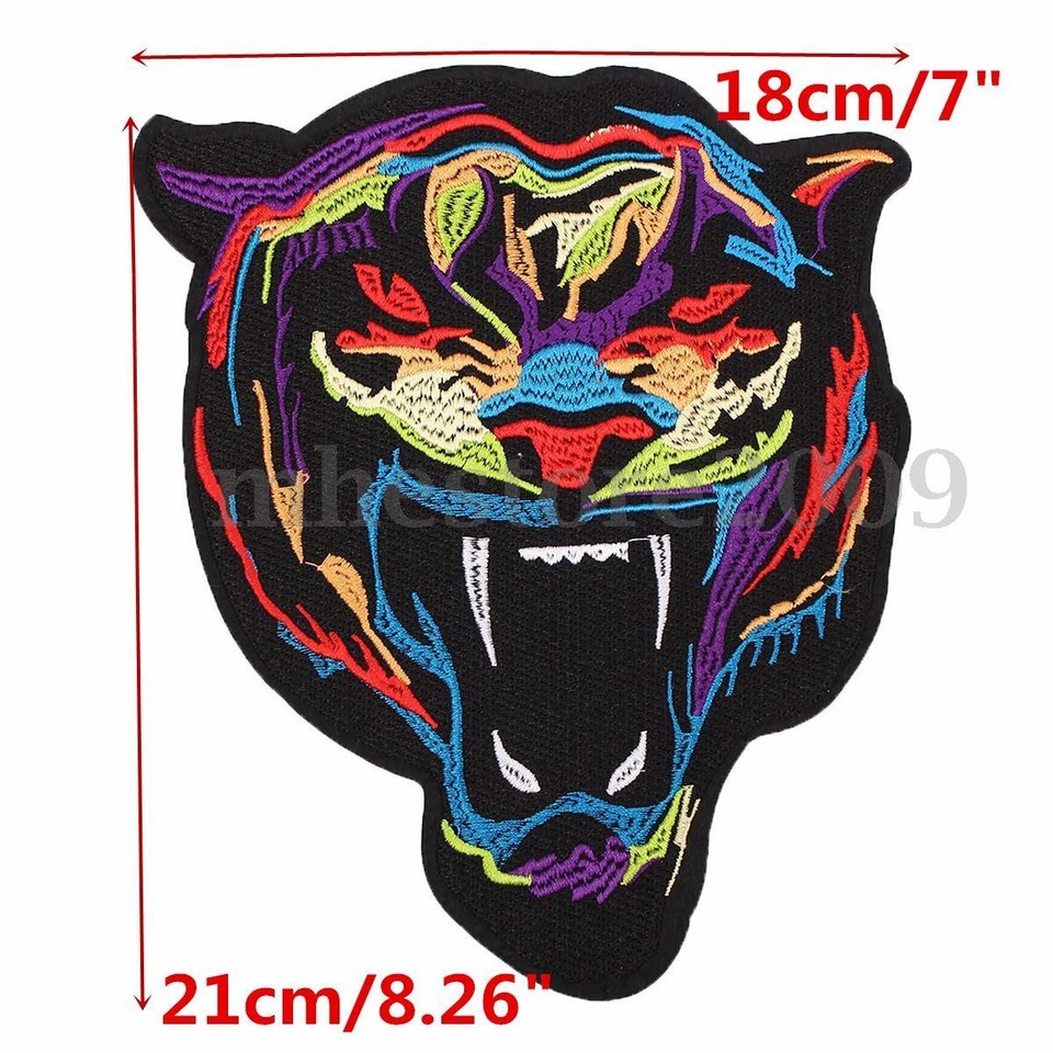 Large Tiger Embroidered Sew On Iron On Patch Badge Clothes Fabric ...