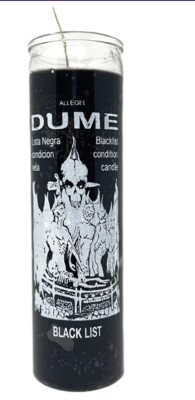 Dume 7 Day Glass Candle Black List - Black Santeria Yoruba Protection ...