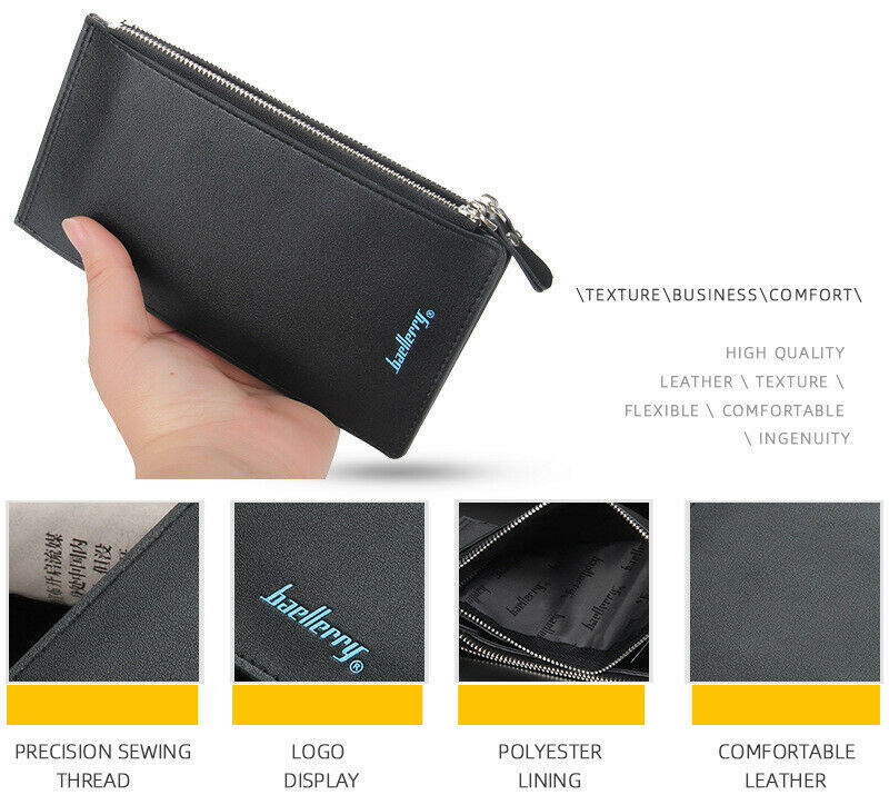 Womens Oil Wax Leather Slim Multi Credit Card Holder Secretary Zip ...