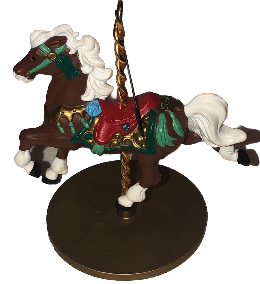 Hallmark 1989 Christmas Carousel Horse “Star” 3rd in a collection of 4 ...