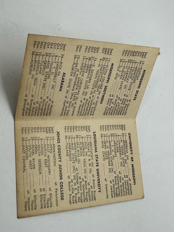 Mississippi State University vs Alabama Tide 1955 Vintage Football Lot ...