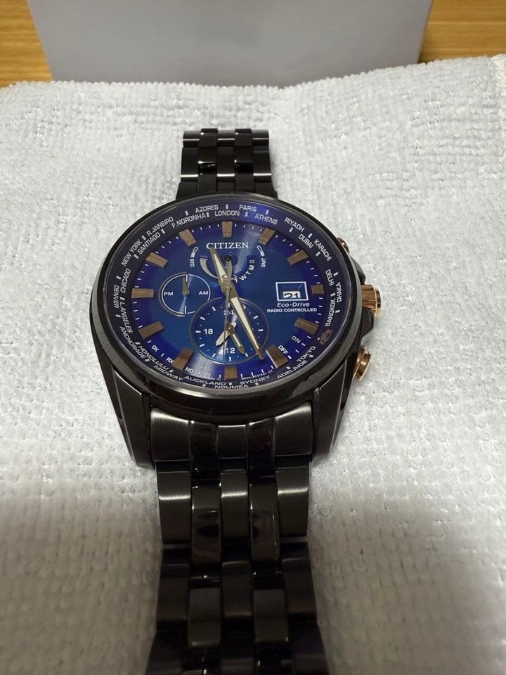 Citizen Eco-Drive AT9126-82L Radio controlled Limited Edit Blue Solar ...