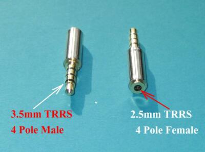 Audio 3.5mm TRRS Male Plug to 2.5mm TRRS Female Jack Aux Stereo Mic ...