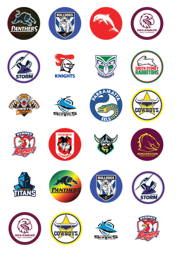 PRE- CUT NRL Cupcake Edible Image topper. Choose mixed or individual ...
