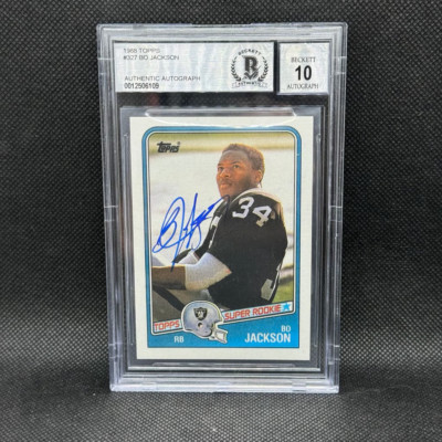 1988 Topps Football Bo Jackson Super Rookie Autograph On Card BGS 10 | eBay
