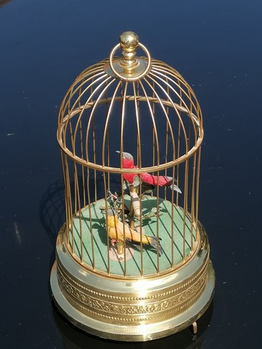 ANTIQUE VINTAGE GERMAN SINGING BIRD CAGE MUSIC BOX AUTOMATON RARE KARL ...