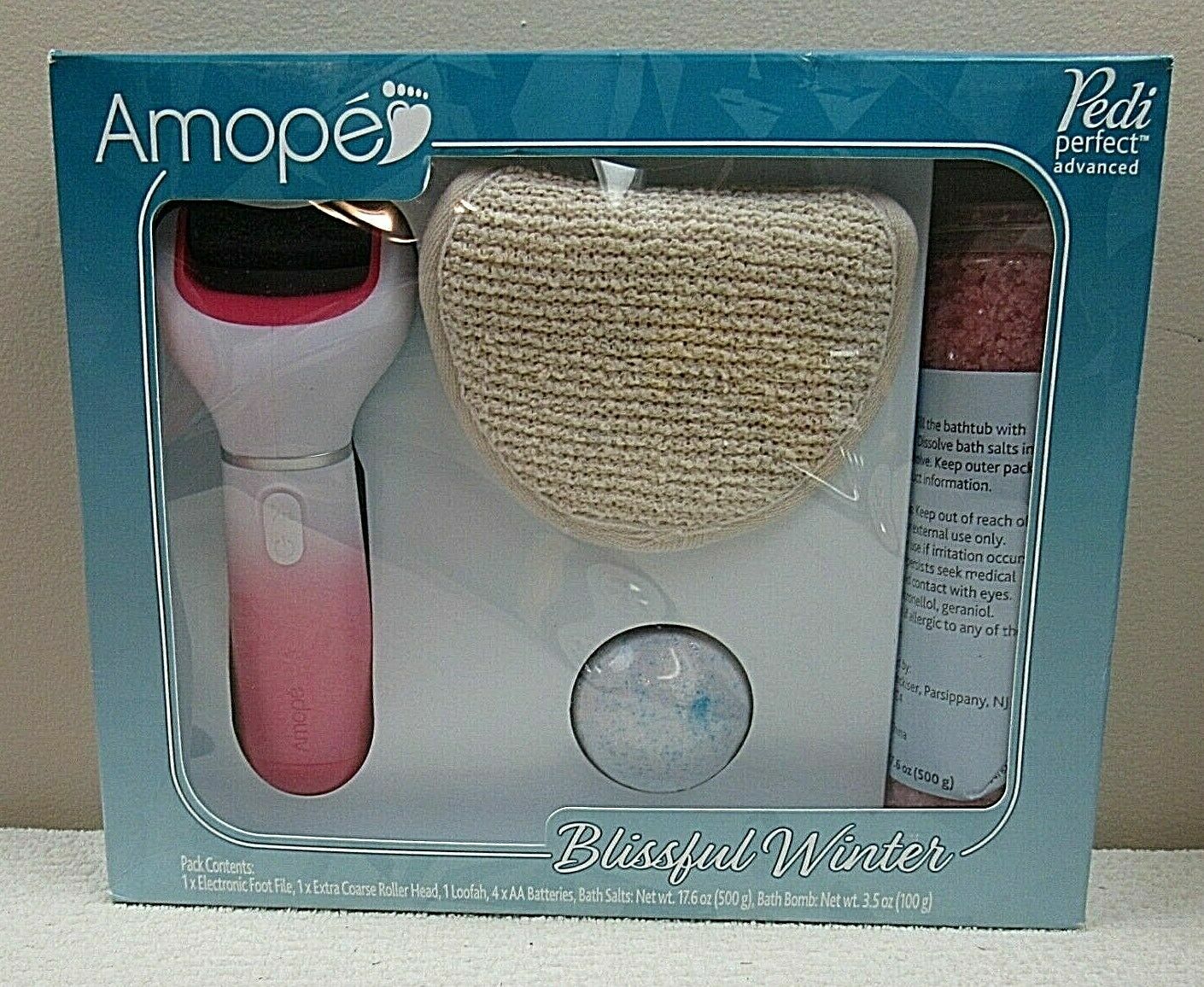 Amope Blissful Winter Holiday Gift Pack Pedi Perfect Foot File Loofah ...