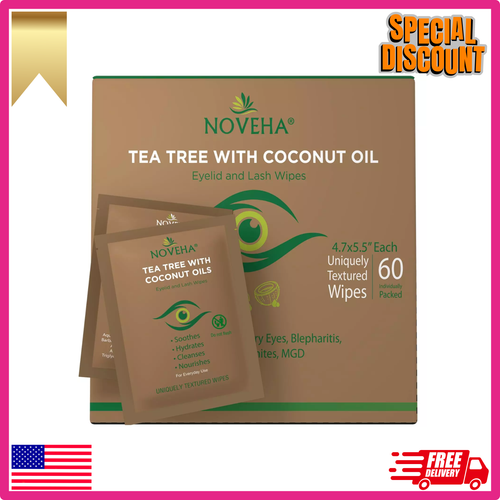 Tea Tree & Coconut Oil Eyelid & Lash Wipes | for Demodex, Blepharitis ...