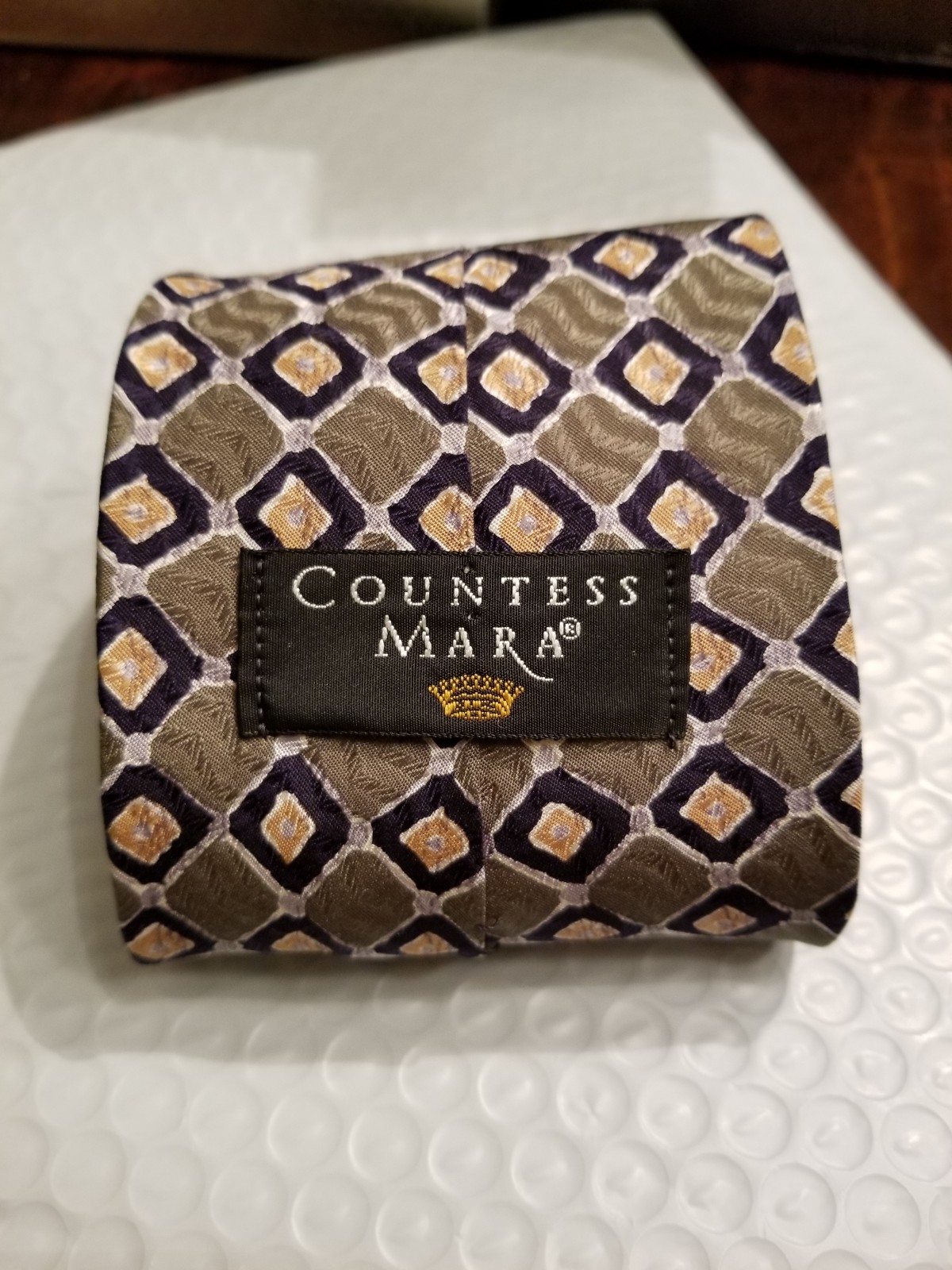 Countess Mara Green, Gold, Black, Grey silk tie RN67207 | eBay