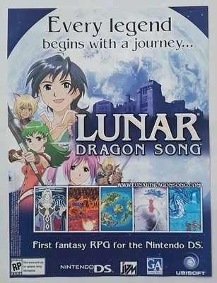Lunar: Dragon Song Nintendo DS 2005 Original Print Ad - 7.75" X 10.5 ...