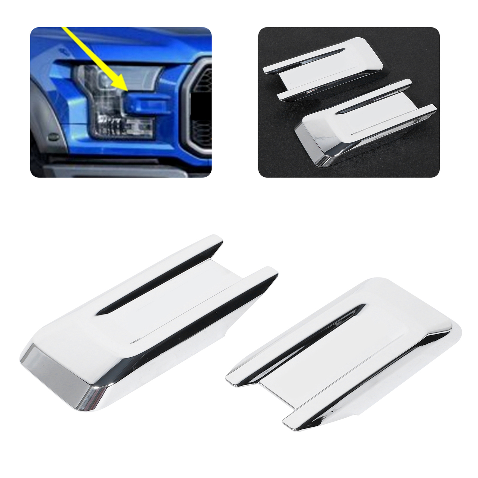 Car Front Headlight Decor Trim Lamp Eyebrow Cover Fit For F150 2017 ...