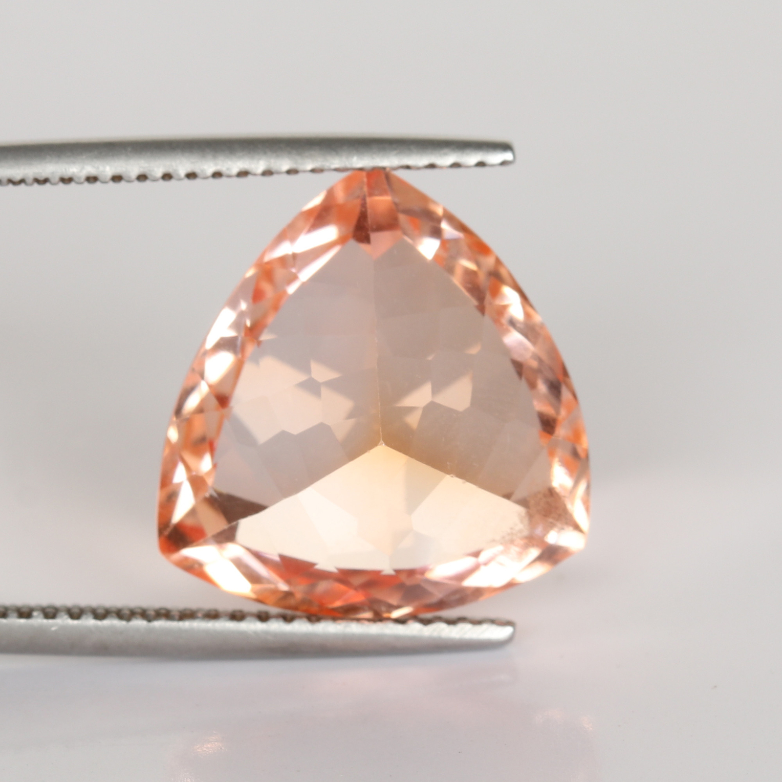 Trillion Cut 11. Carat Orange Morganite Loose Gemstone For Jewelry ...