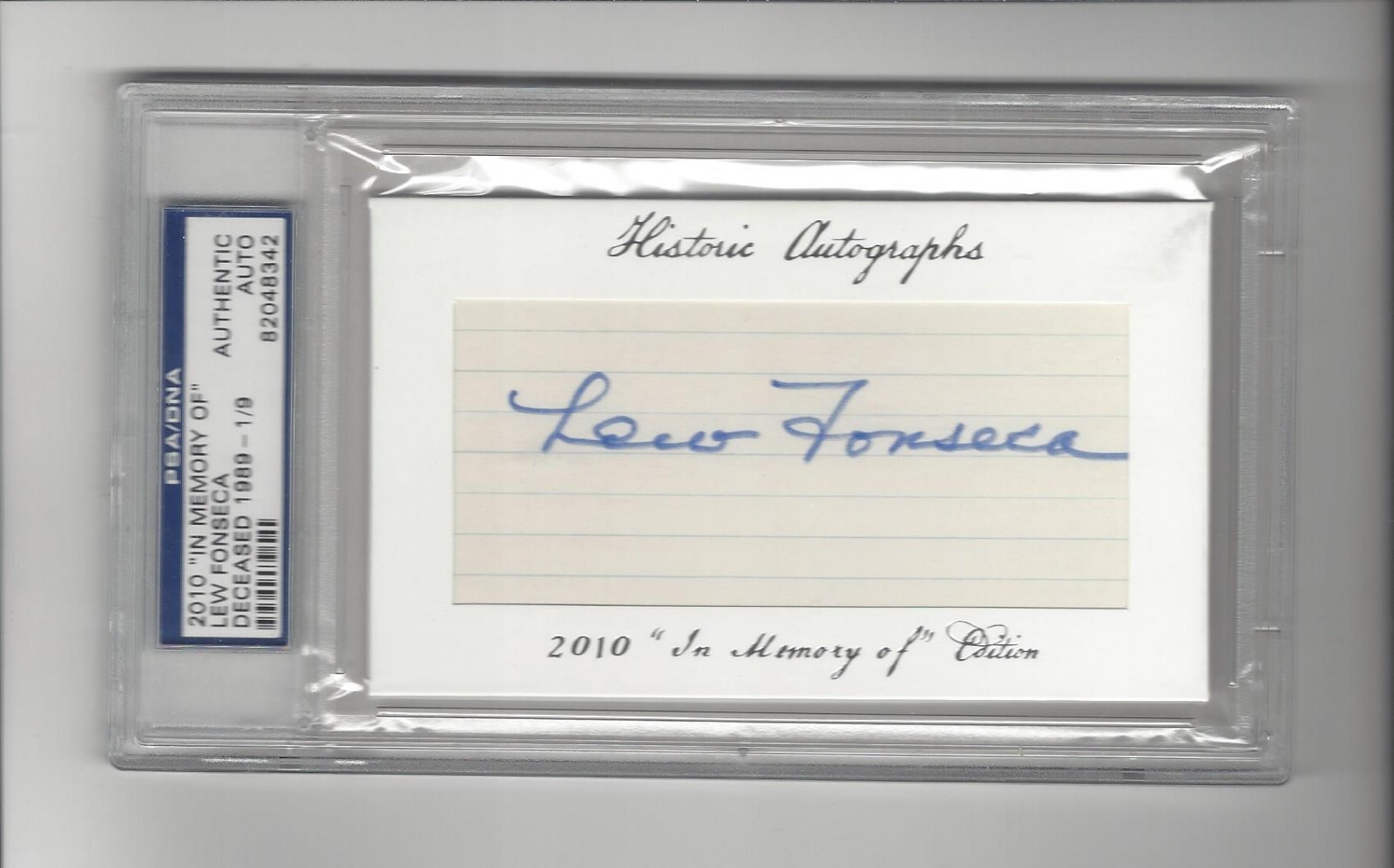 2010 In Memory Of Lew Fonseca AUTOGRAPH Reds Indians 1/9 PSA/DNA | eBay