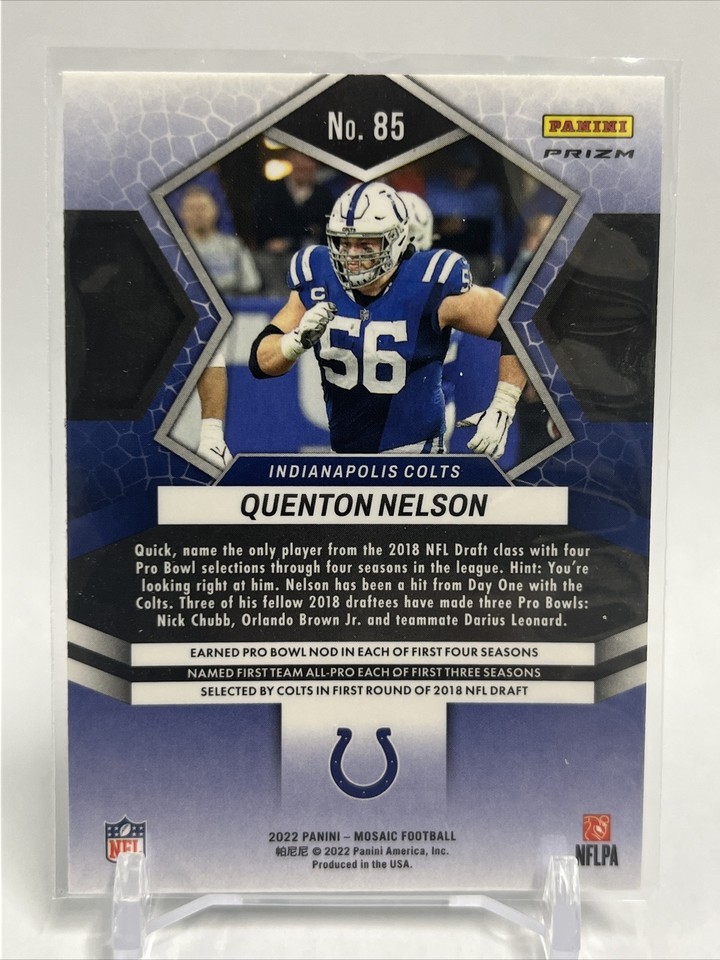 2022 Mosaic 85 Quenton Nelson Green Prizm | eBay