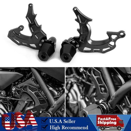 14-18 Sliders MT-07 Black MT07 Crash Frame Protector FZ07 Fit Yamaha ...