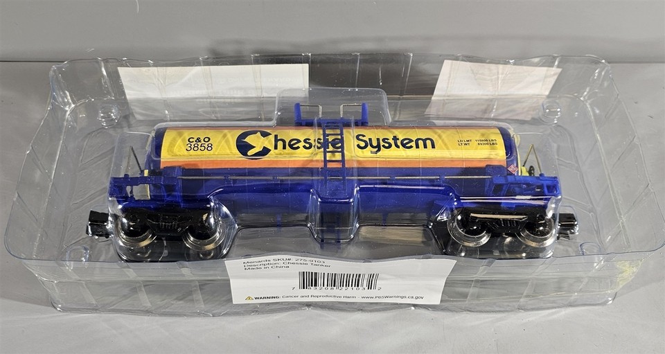 MENARDS GOLD LINE O GAUGE C&O CHESSIE MODERN TANK CAR 3525 NIB | eBay
