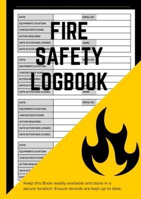 Fire safety Log book - A4 Black and yellow Fire Alarm Testing Checkbook ...