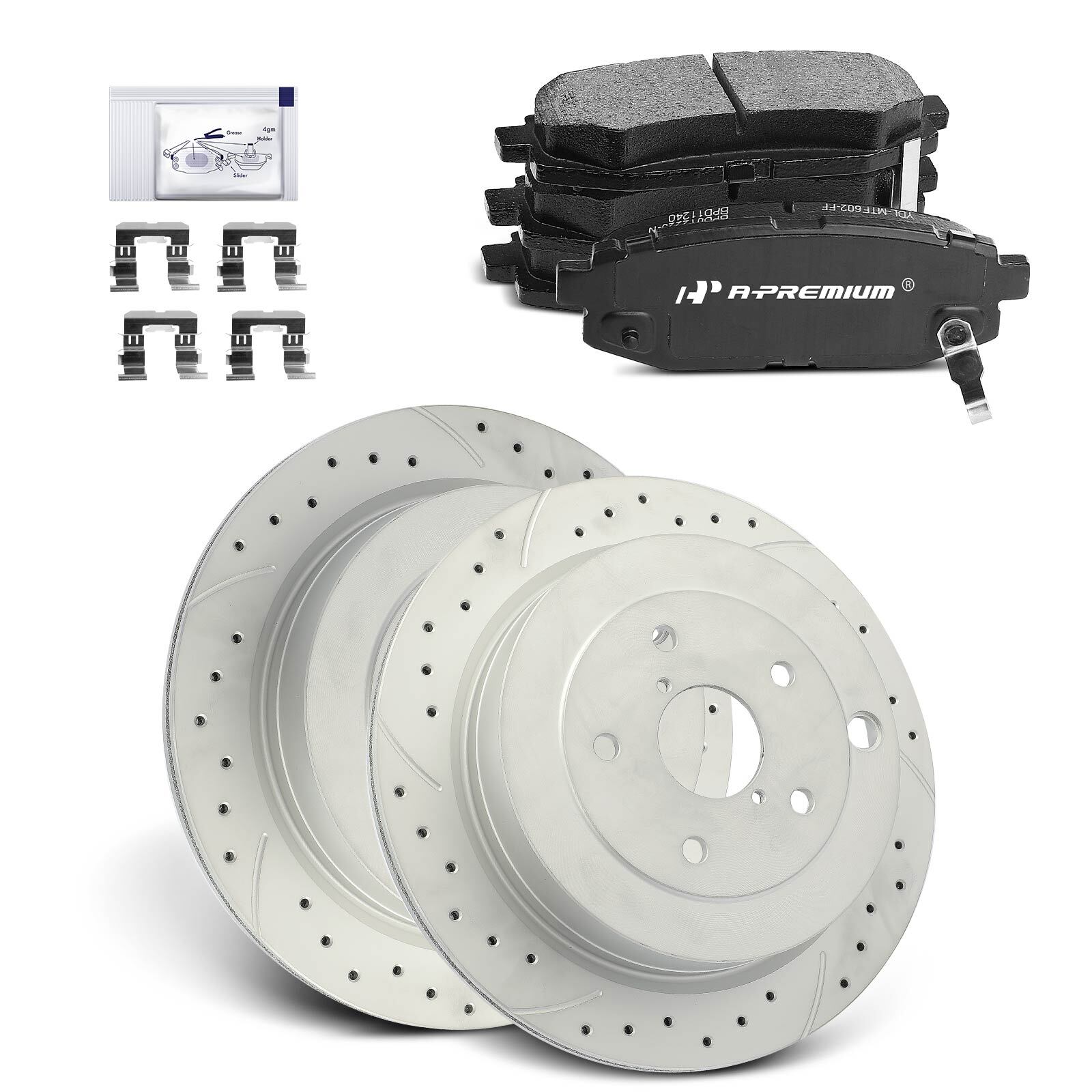 Rear Drilled Brake Rotor + Ceramic Pad for Subaru Tribeca 08-14 B9 ...