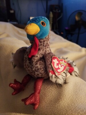 Super Cute Ty Beanie Baby Turkey Lurkey Mint with Mint Tag Thanksgiving ...
