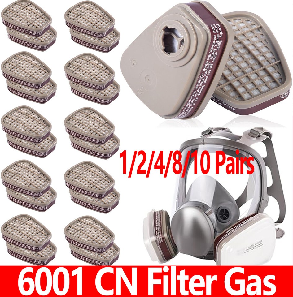 10Pairs 6001cn Organic Vapor Respirator Filter Cartridge For 6800 6200 ...