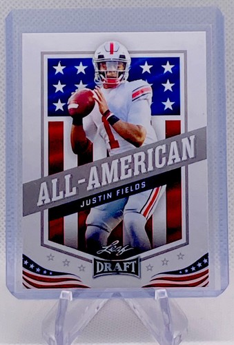 2021 Leaf Draft Justin Fields All-American Rookie Card #49 - Chicago ...